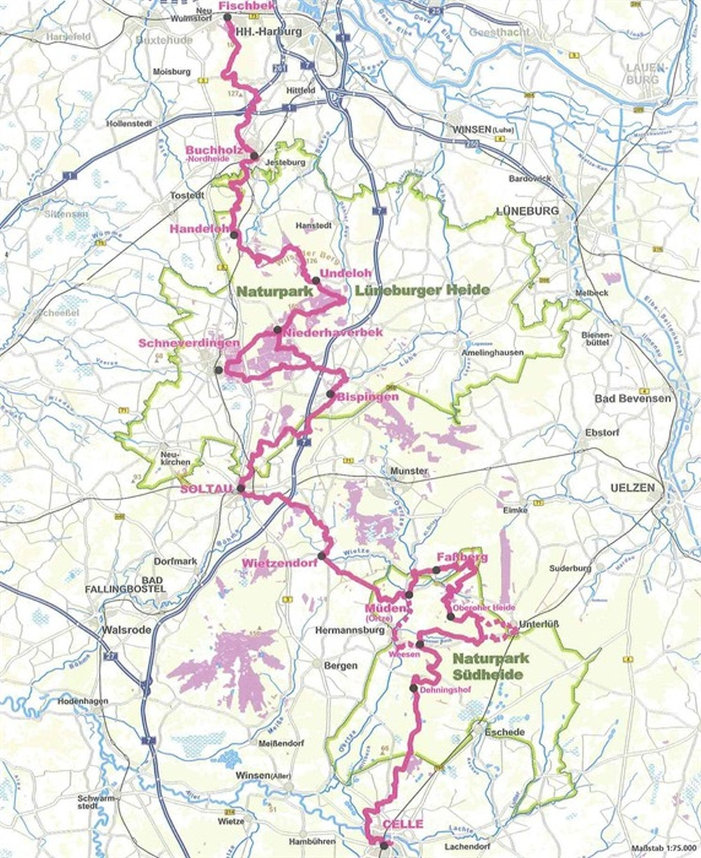 Heidschnuckenweg Karte Heidschnuckenweg Karte